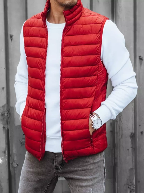 Herren Steppweste Farbe Rot DSTREET TX4317 - sklep online Dstreet.pl